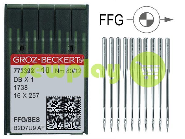 Buy needles industrial for knitwear with thin shank Groz-Beckert DBX1/1738/16X257 FFG 80/12